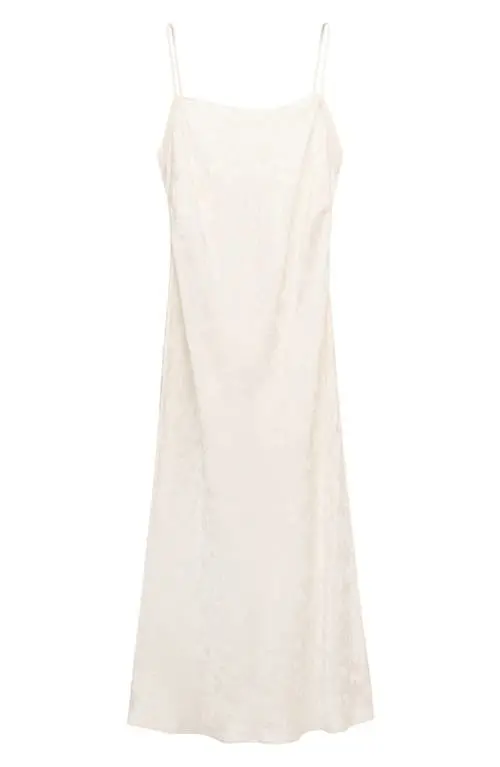 Mango Silk Detail Jacquard Midi Dress
