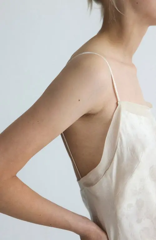 Mango Silk Detail Jacquard Midi Dress