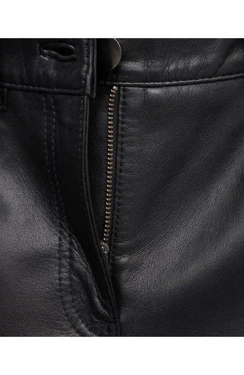 Mango Straight Leg Leather Pants