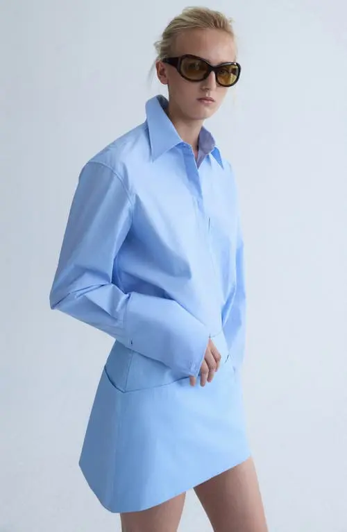 Mango Asymmetric Hem Cotton Poplin Skirt
