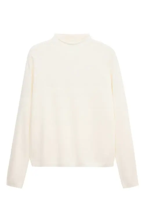 Mango Cashmere Perkins Neck Sweater - Ecru