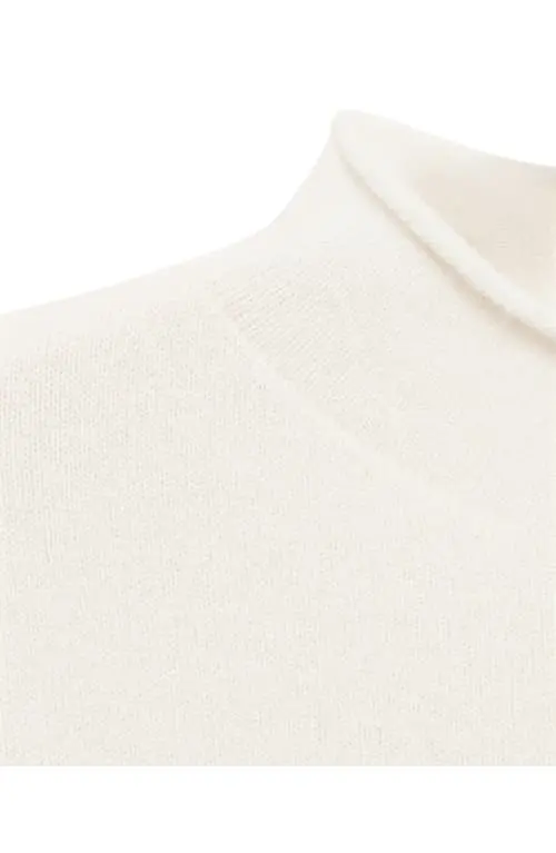 Mango Cashmere Perkins Neck Sweater - Ecru