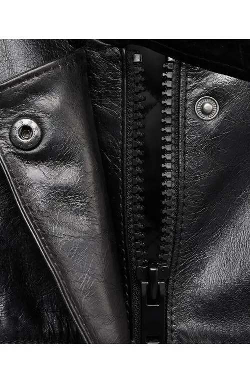 Mango Oversized Leather Parka