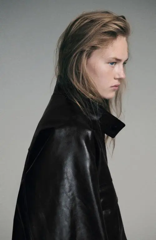 Mango Oversized Leather Parka