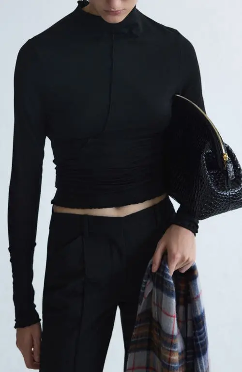 Mango Seam Detail High Neck T-shirt
