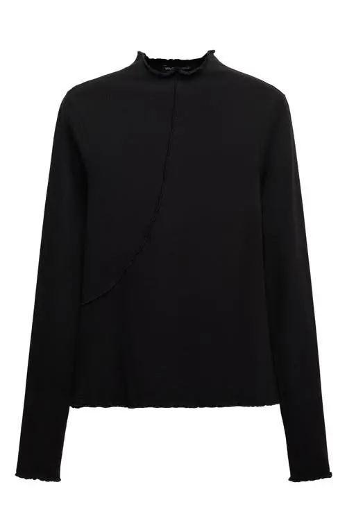 Mango Seam Detail High Neck T-shirt