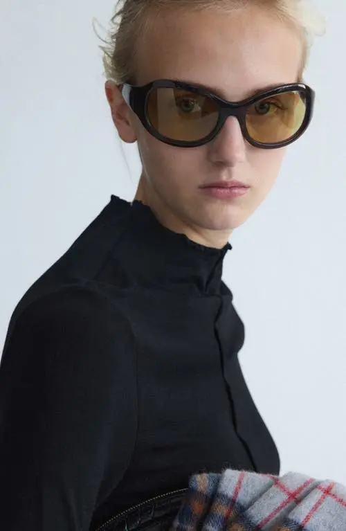 Mango Seam Detail High Neck T-shirt