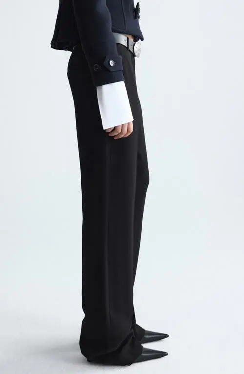 Mango Wool Straight Leg Suit Trousers