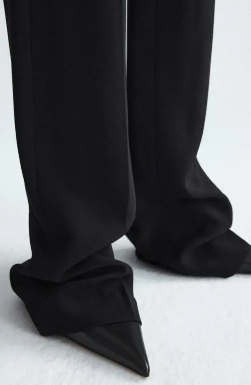 Mango Wool Straight Leg Suit Trousers