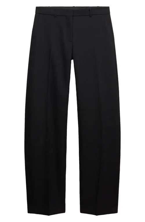 Mango Wool Straight Leg Suit Trousers