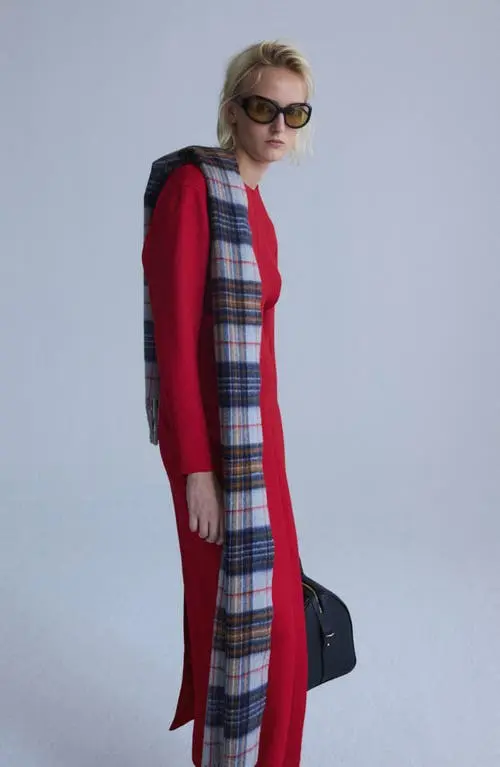 Mango Gathe Long Sleeve Maxi Dress
