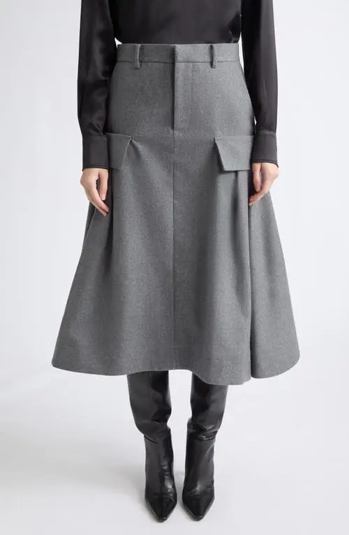 Sacai Wool Flannel Cargo Skirt - Gray