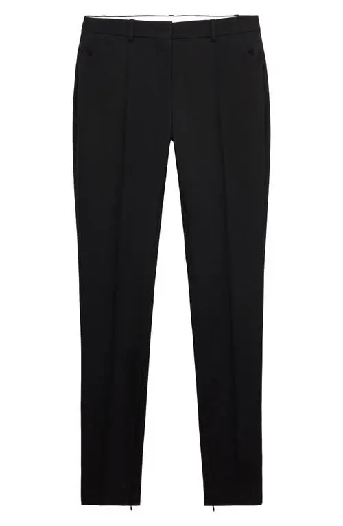 Mango Hem Slit Wool Blend Trousers