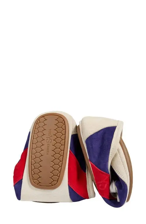 Yosi Samra Commuter Leather Sneaker Flat - Bone/eggplant/red
