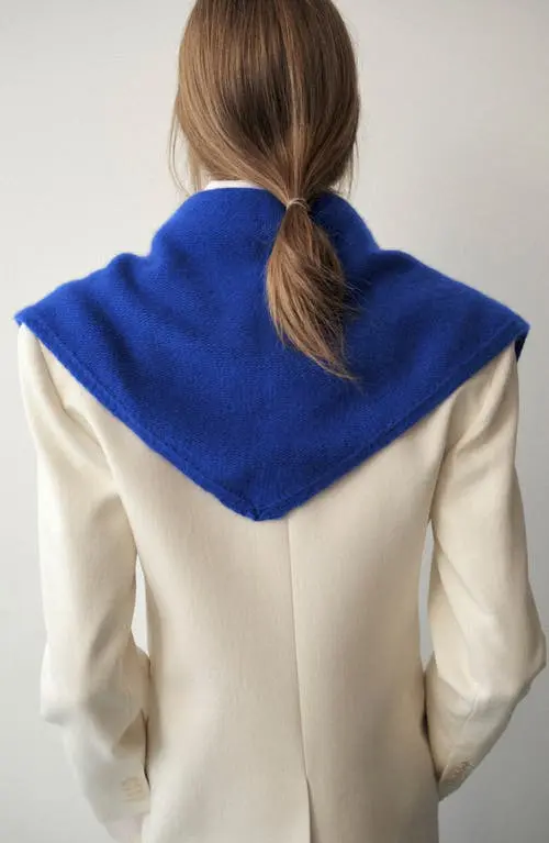 Mango Wool & Cashmere Blend Triangular Scarf - Blue