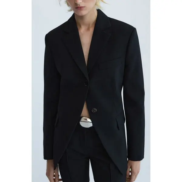 Mango Fitted Wool Blend Jacket