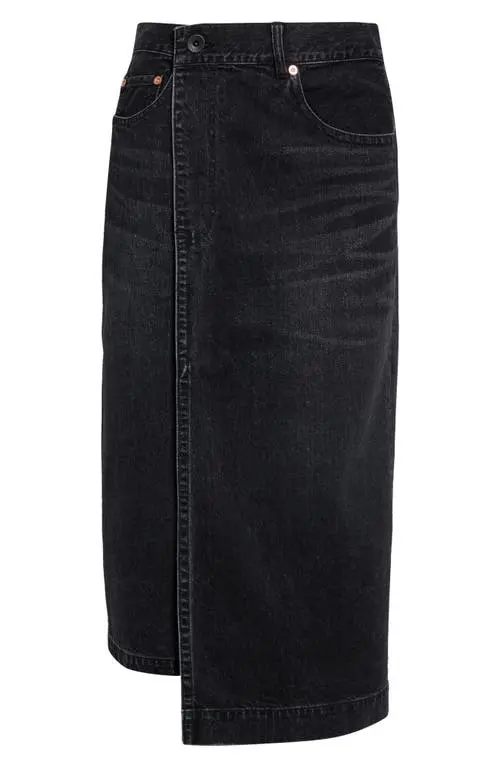 Sacai Asymmetric Denim Skirt - Black