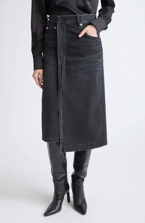 Sacai Asymmetric Denim Skirt - Black