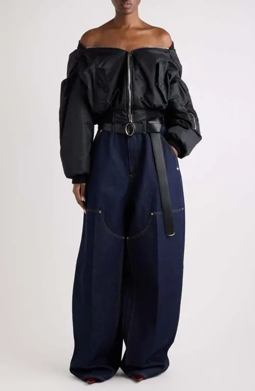 Givenchy Off The Shoulder Bomber Jacket