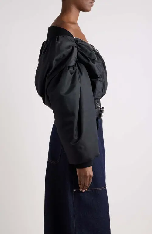 Givenchy Off The Shoulder Bomber Jacket