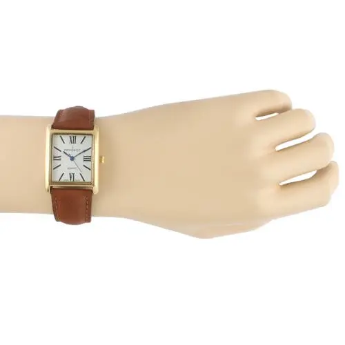 PEUGEOT Roma Tank Leather Strap Watch- 26x32mm