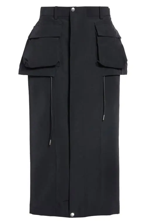 Sacai Grosgrain Bonding Midi Skirt - Black