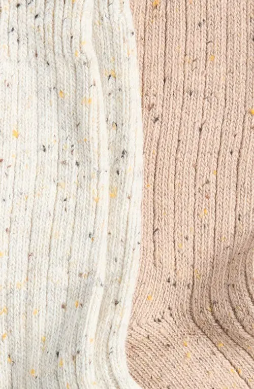 Hue Nep Rib Assorted 2-pack Crew Socks - Ivory Pack