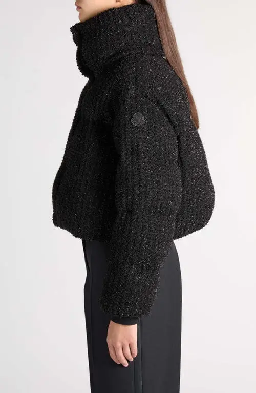 Moncler Almee Metallic Tweed Puffer Jacket