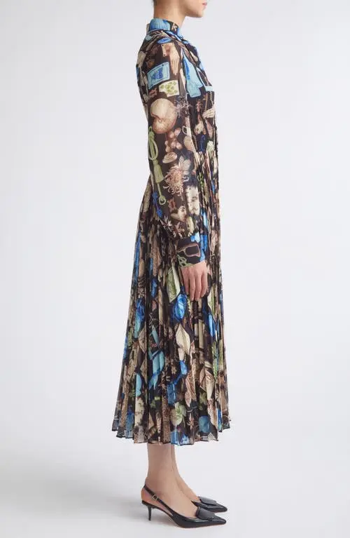 JASON WU Tie Neck Pleated Midi Dress