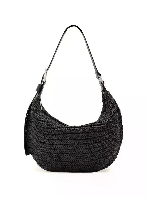 ALLSAINTS Luna Woven Leather Shoulder Bag - Black