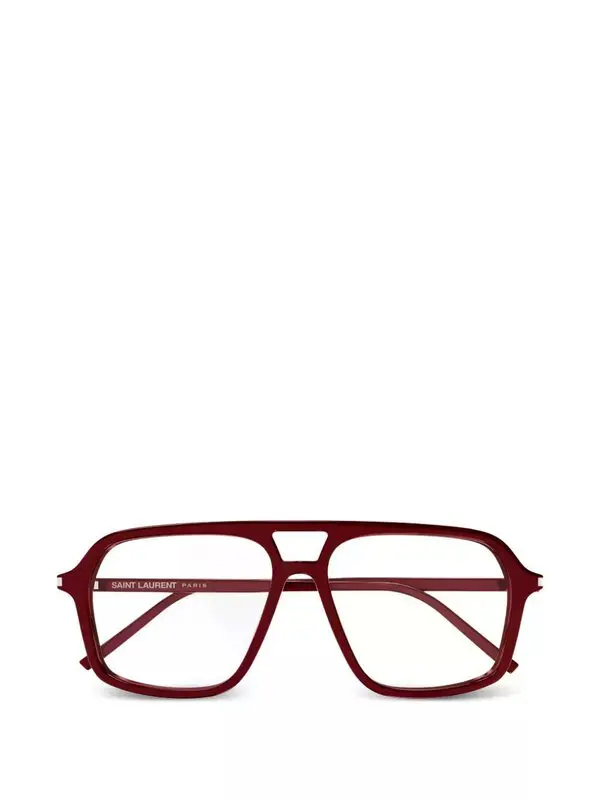 Saint Laurent Pilot-frame Glasses - Red