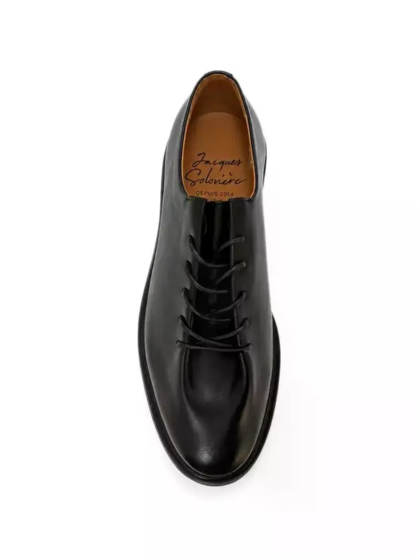 JACQUES SOLOVIÈRE PARIS Edouard Front-pleat Leather Derby Shoes