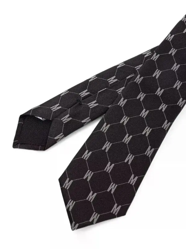Moschino Monogram-print Geometric-pattern Tie