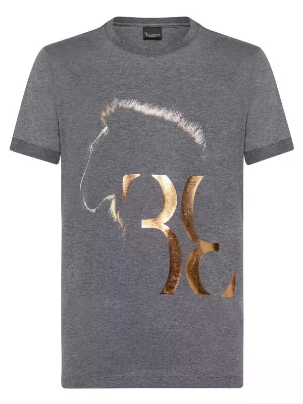 BILLIONAIRE Ss Lion-print Crew-neck T-shirt