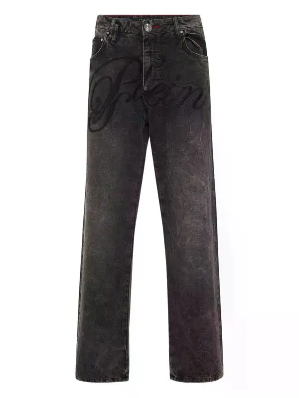 Philipp Plein Logo-patch Pattern-embellished Jeans