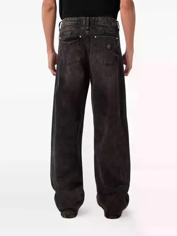 Philipp Plein Logo-patch Pattern-embellished Jeans