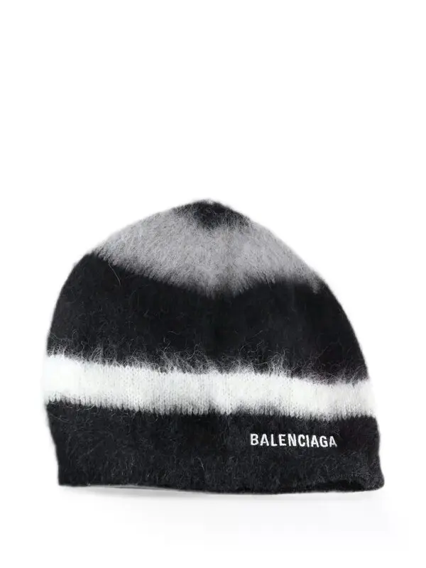 Balenciaga Striped Beanie - Black
