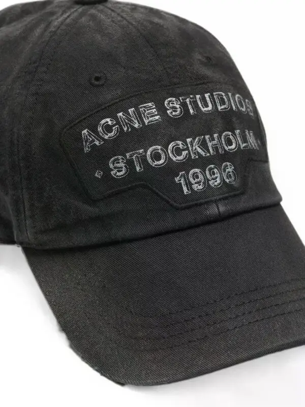Acne Studios Logo-patch Distressed Baseball Cap
