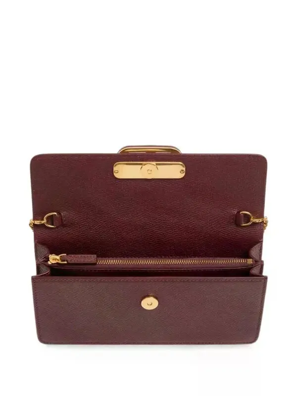 Valentino Garavani Vlogo Signature Grainy Calfskin Wallet With Chain - Red