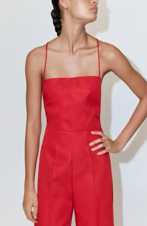 Mango Open Back Crop Jumpsuit