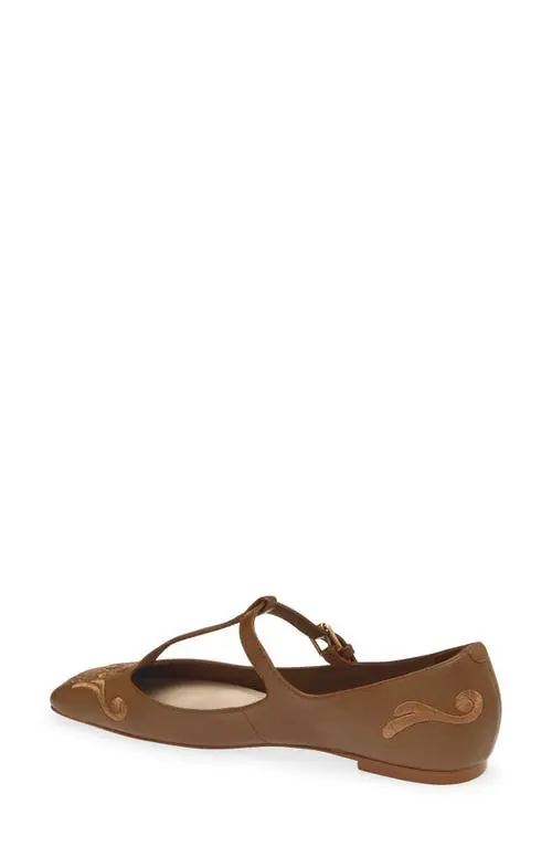 Farm Rio Rechillieu T-strap Leather Flat - Sand