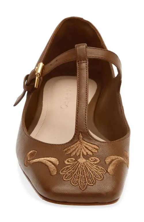Farm Rio Rechillieu T-strap Leather Flat - Sand