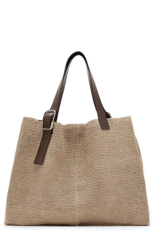Mango Natural Fiber Shopper Bag - Beige