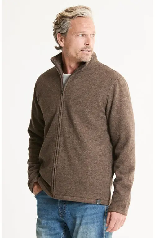 JACHS Wool Blend Knit Full Zip - Brown