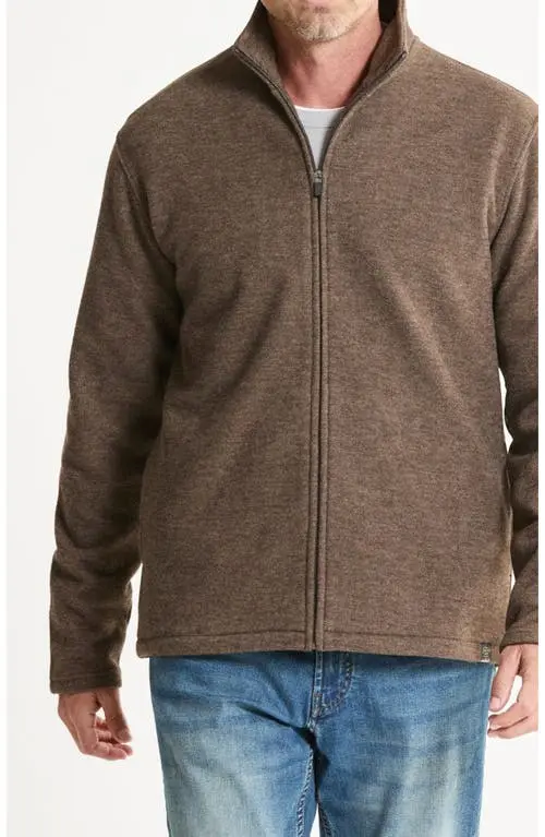 JACHS Wool Blend Knit Full Zip - Brown