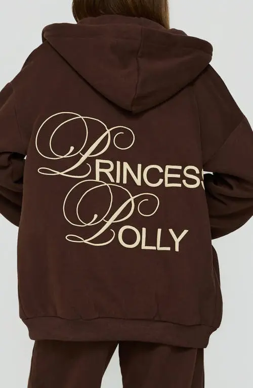 Princess Polly Peytan Full Zip Hoodie - Brown