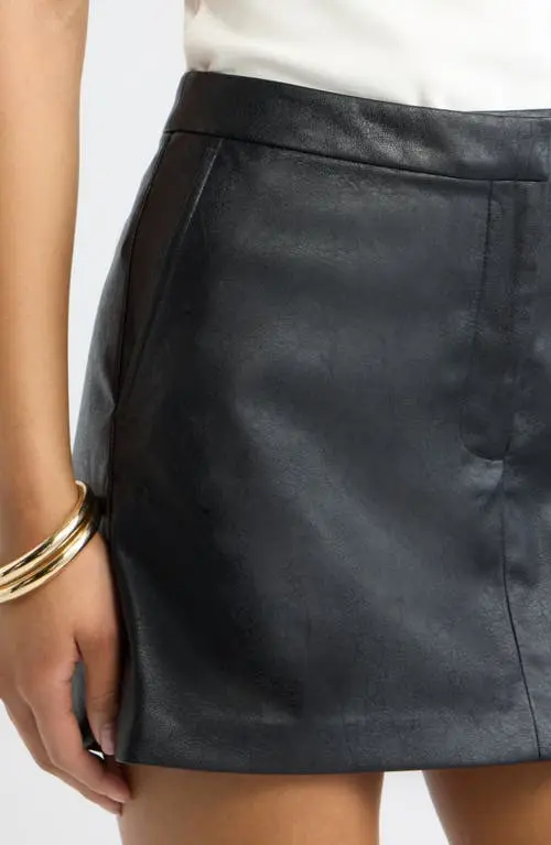 OPEN EDIT Faux Leather Mini Skort