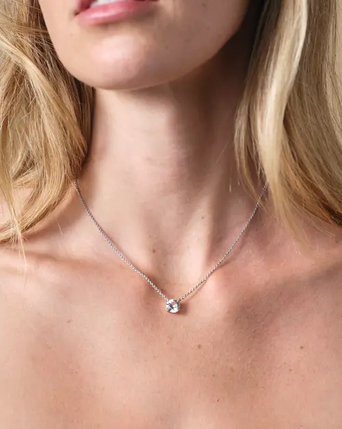 THEIR STUDIOS Camille Solitare Necklace - Sterling Silver