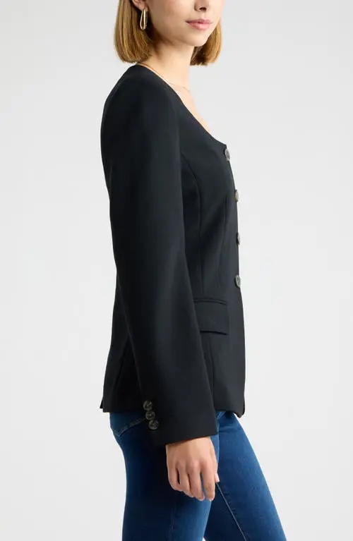 OPEN EDIT Curator Crepe Scoop Neck Blazer