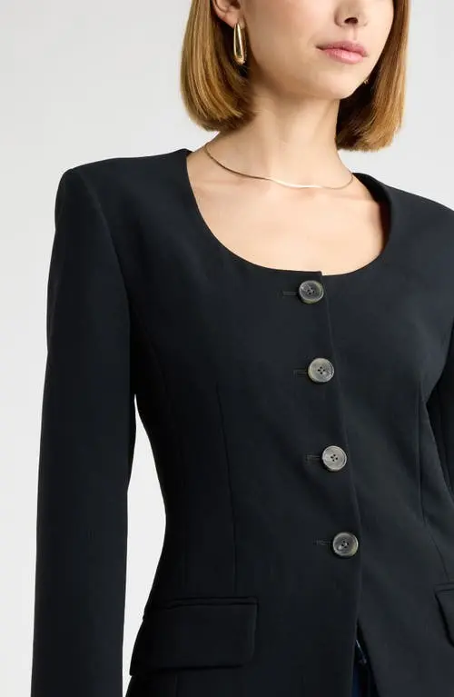 OPEN EDIT Curator Crepe Scoop Neck Blazer